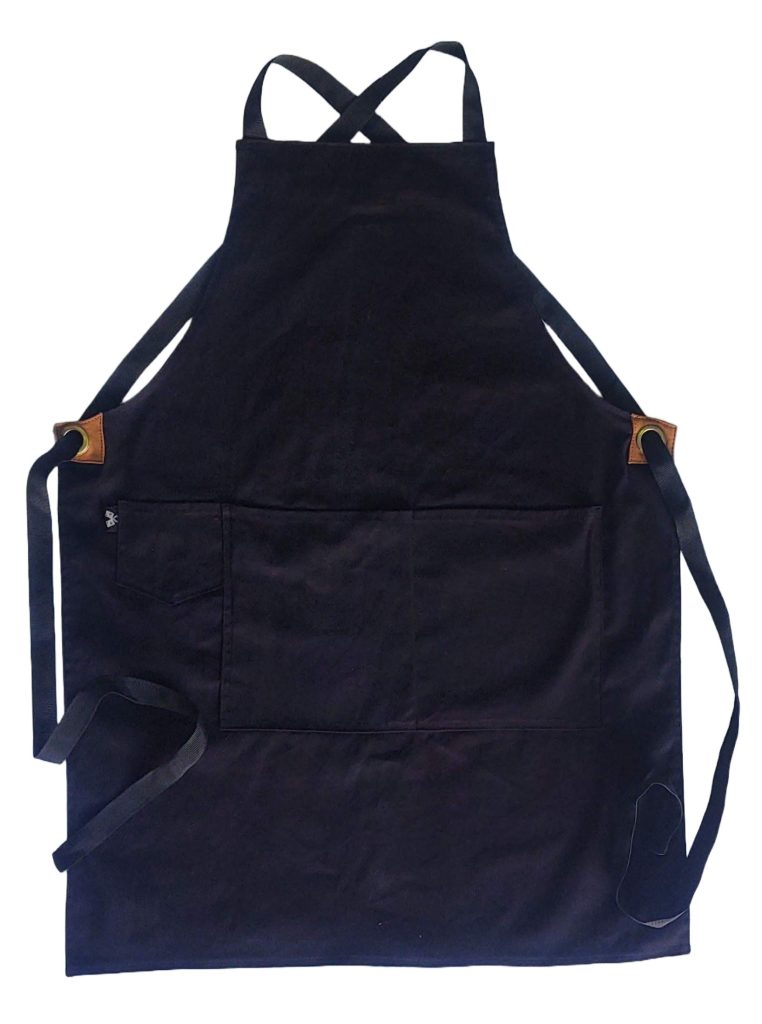 Mandil Peto Negro Cruzado - Distrito Chef