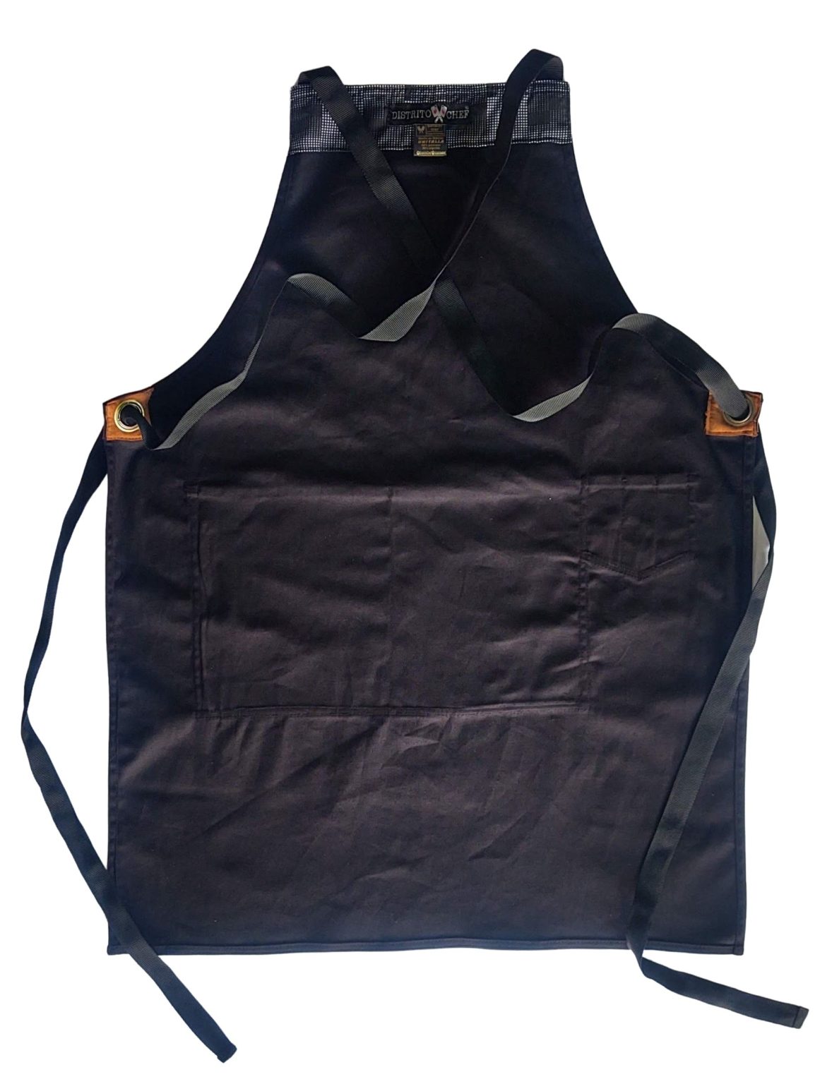 Mandil Peto Negro Cruzado - Distrito Chef